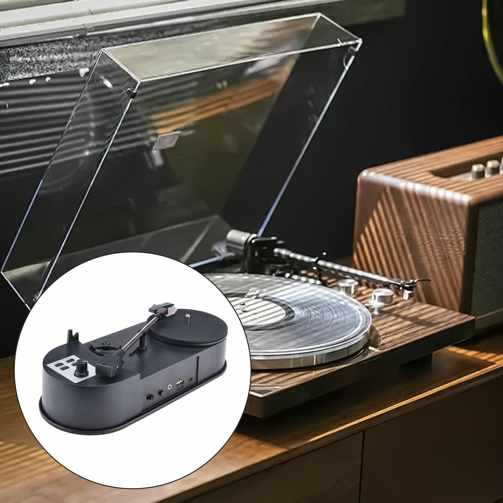 EZCAP613P Record Player to MP3 Converter Turntable с опцией скорости и USB