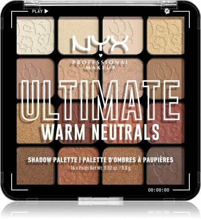 Тени для век NYX Professional Makeup Ultimate Shadow Palette, warm neutrals, 16 0,8 г
