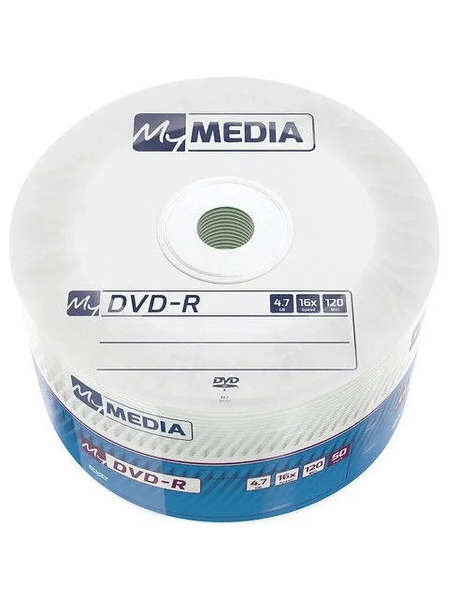 Набор DVD-R 4.7Гб 16x, 50 штук, упаковка