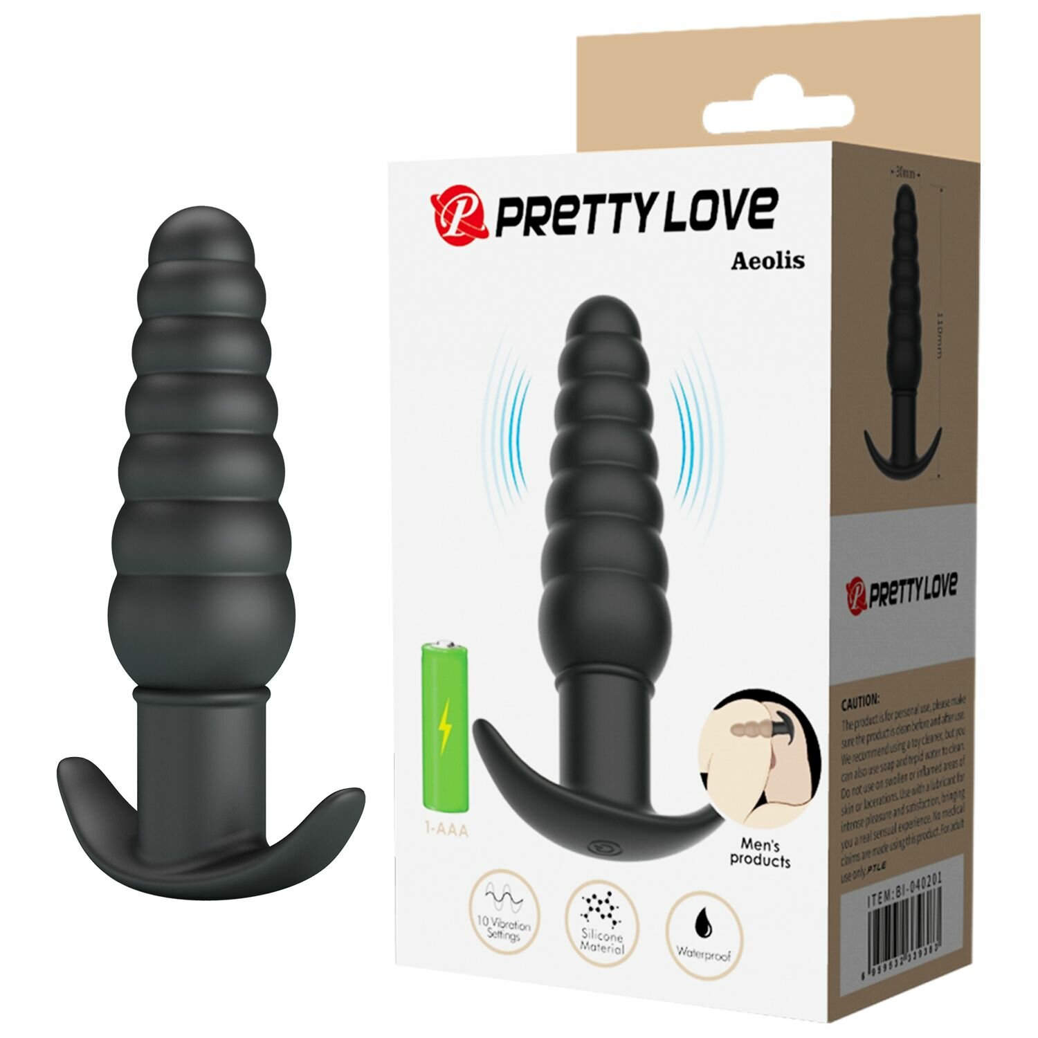 Pretty love Aeolis анальная пробка с вибрацией, 2 года гарантии, 11 см