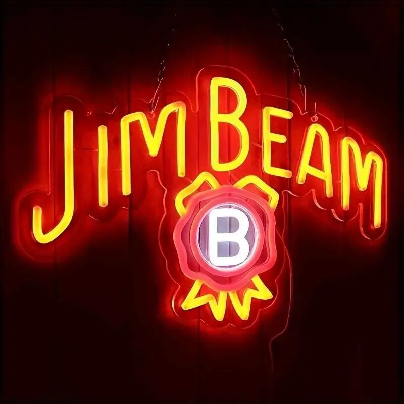 Светодиодная неоновая вывеска LED Jim Beam для бара и паба 410*270мм