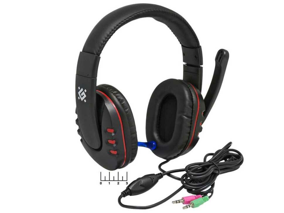 Наушники (гарнитура) Defender Warhead G-160 с микрофоном 2 штекера 3.5мм 2.5м