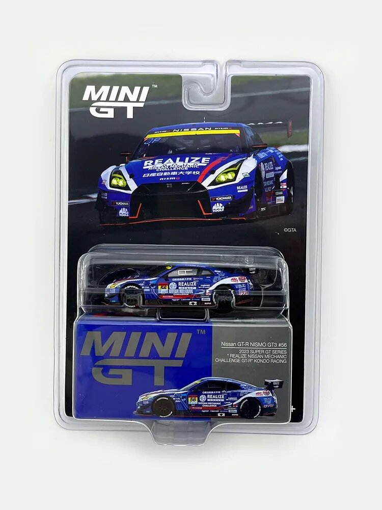 Машинка MINI GT 1/64 #859 Nissan GT-R NISMO GT3 #56 Japanese version Die-cast Alloy Car Model Collection Toy Gift