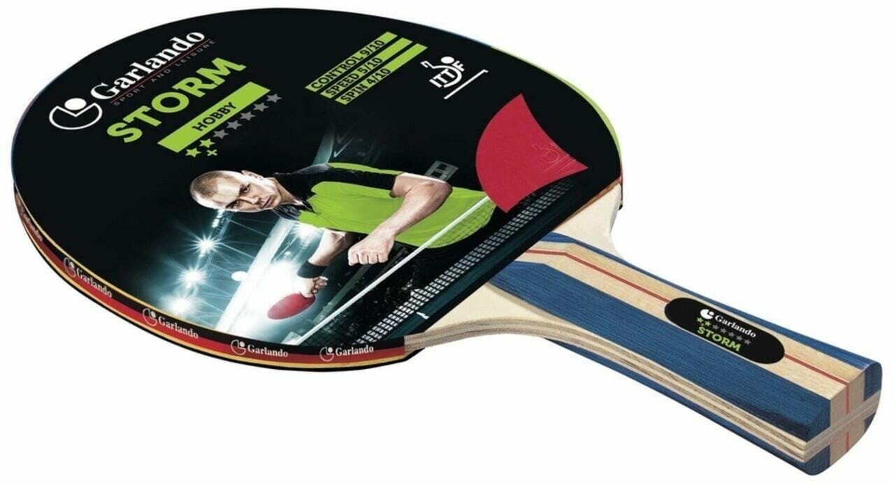 DECATHLON ракетка для настольного тенниса Decathlon Garlando Storm, анатомический, черный, 2 звезды