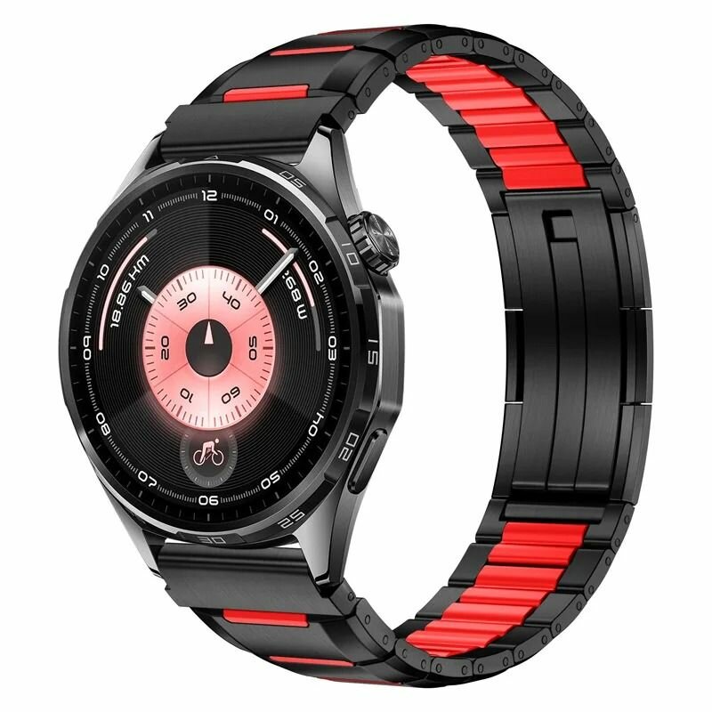 Стально-резиновый браслет 22мм для Huawei Watch GT Runner 2, Amazfit Active Max и Balance 2