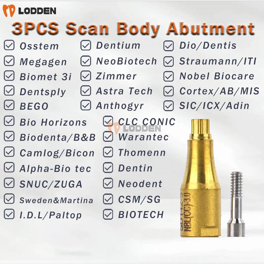 3 шт. Абатменты для сканирования Lodden Osstem-GS TS-Regular