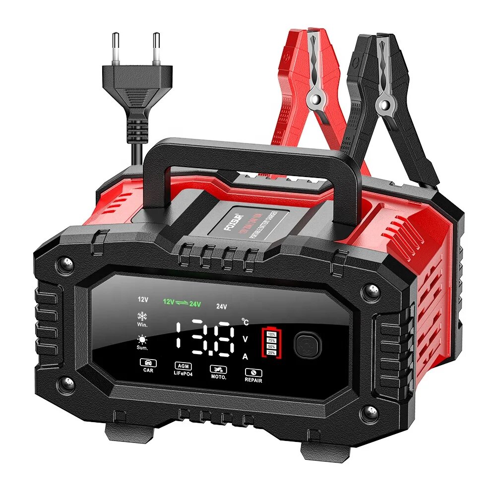 Умное авто зарядное 12/24В, тестер аккумуляторов, EU plug