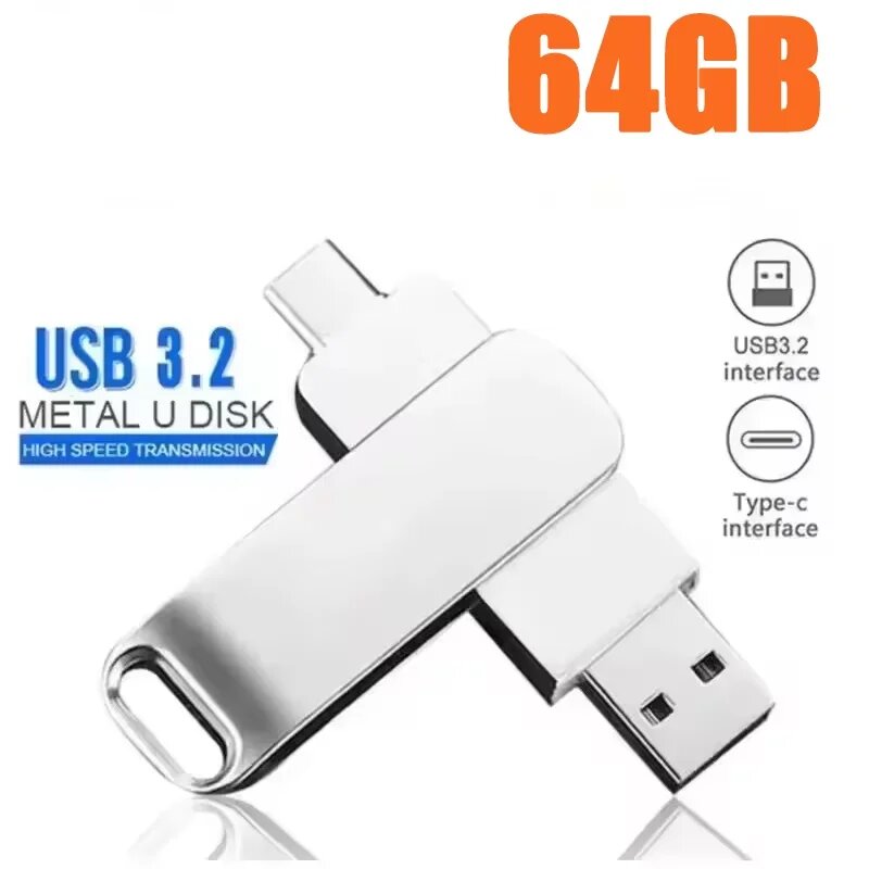 USB 3.2 Type-C флешка 64GB Silver