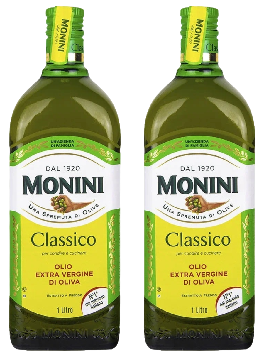 Масло оливковое Monini Монини Classico Extra Virgin нерафинированное, 2шт по 1л