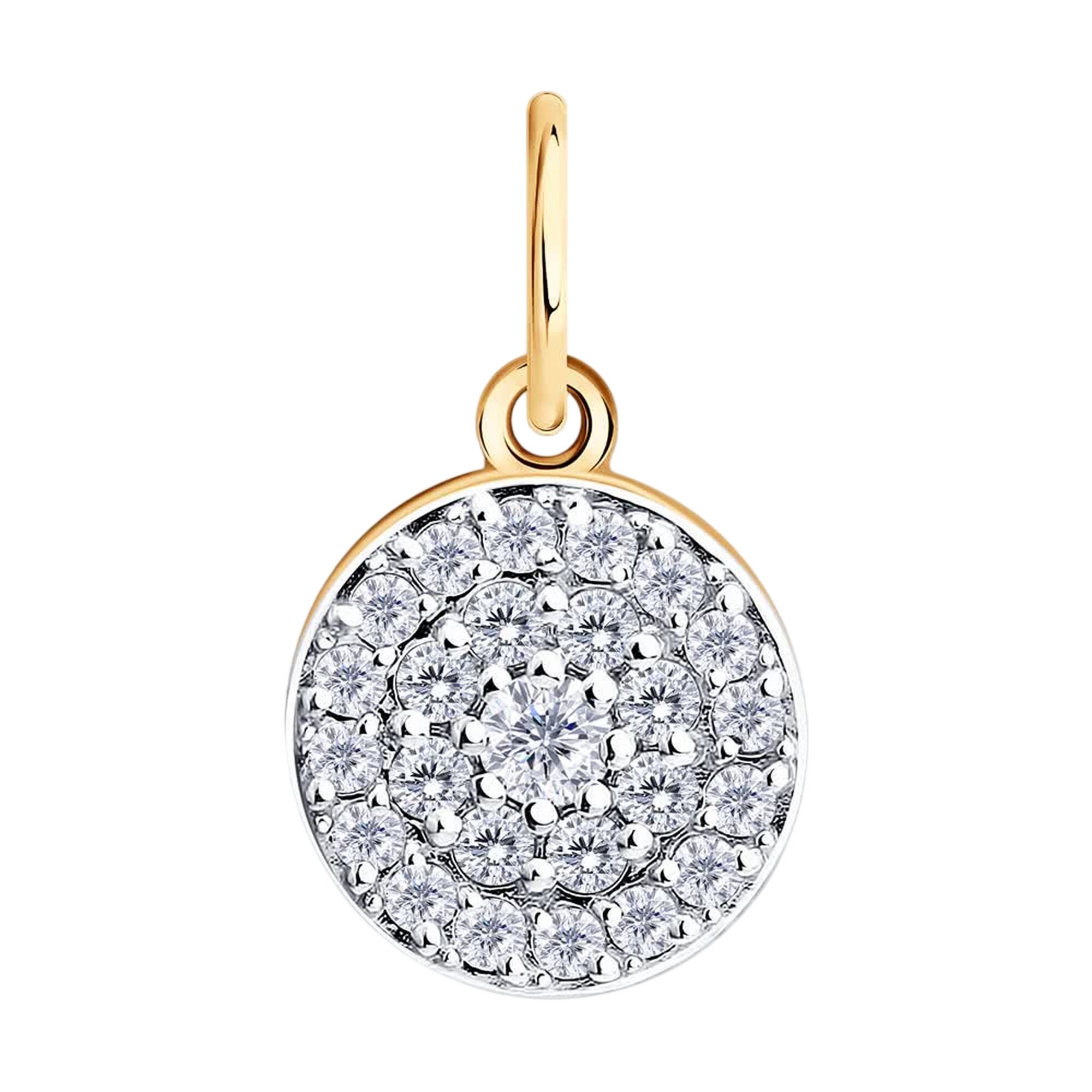 Подвеска Diamant online, красное золото, 585 проба, фианит