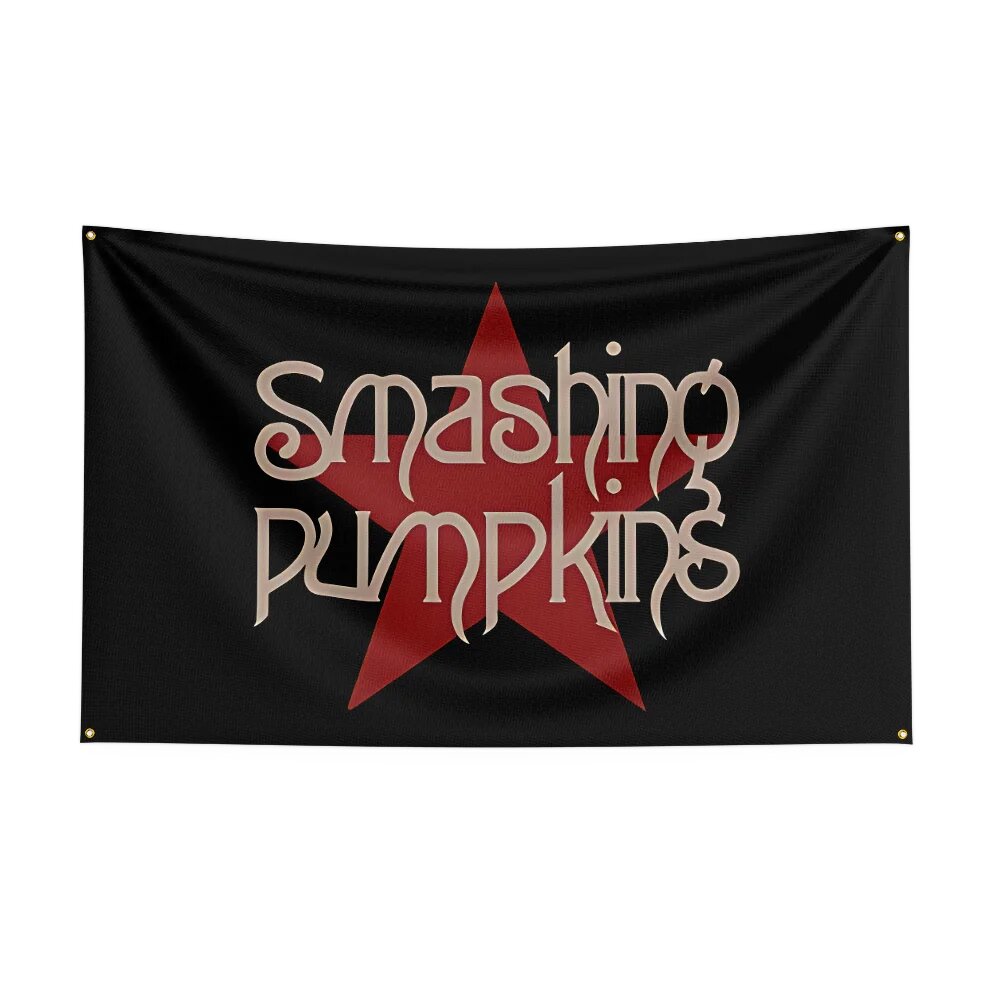 Флаг The Smashing Pumpkins 3х5 футов полиэстер Черный, 60 х 90 см, ZH12588