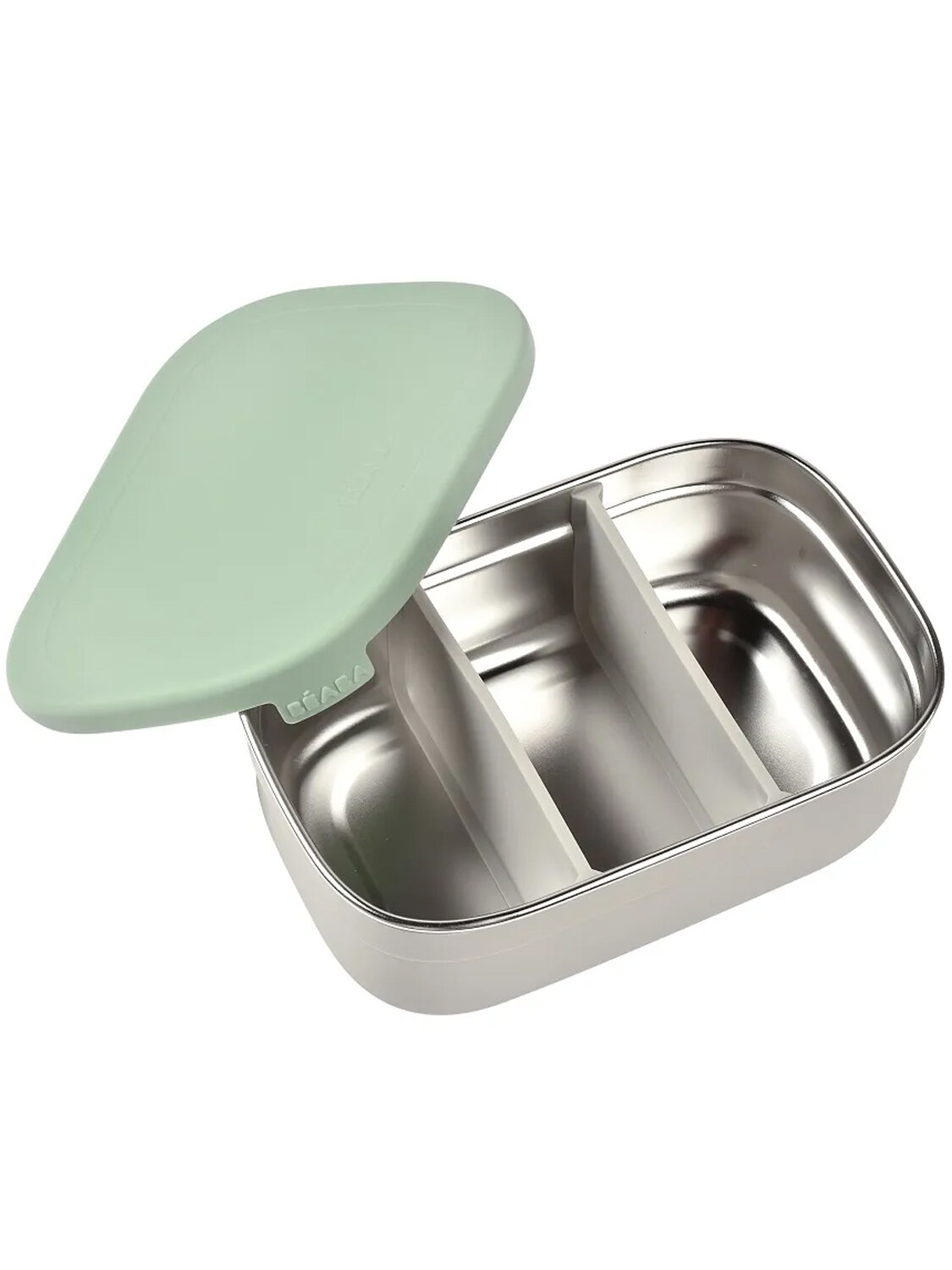 Контейнер Beaba для ланча BOITE REPAS INOX GRIS V/VERT S зеленый
