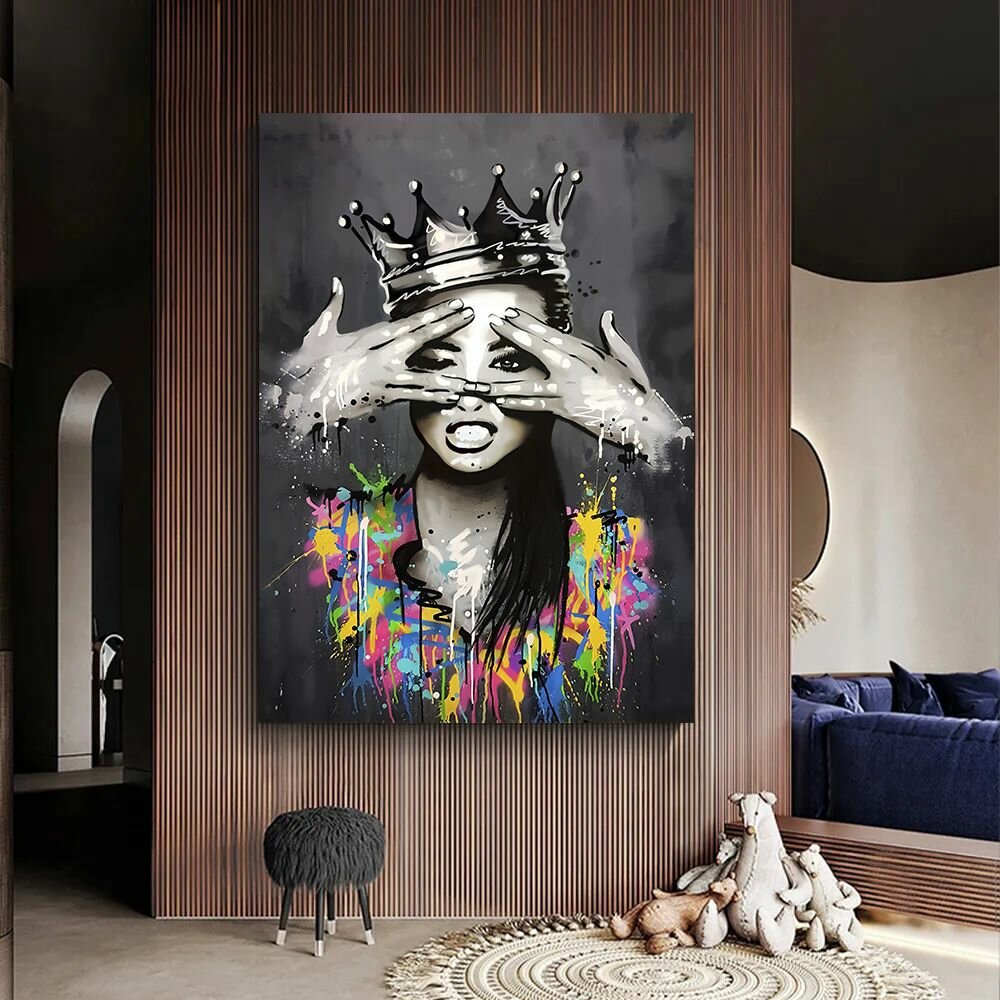 Картина "Граффити", Banksy, 20x30см, на холсте, на подрамнике, с креплением, дерево