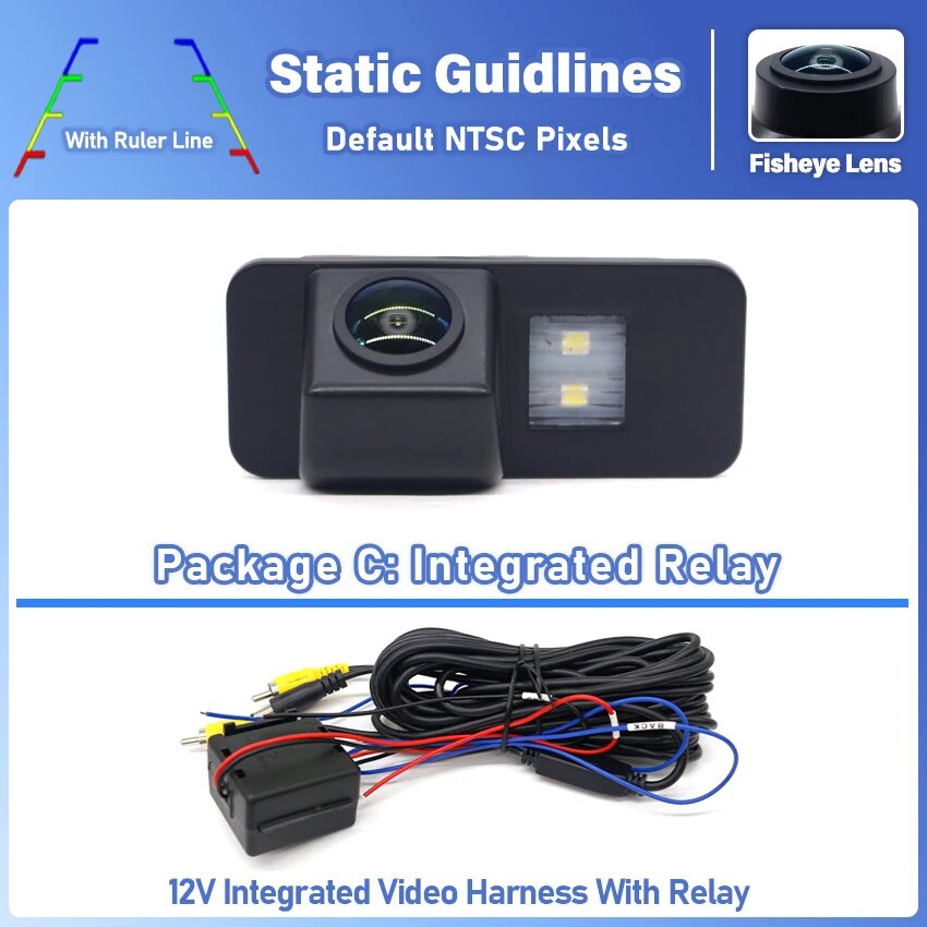 Камера заднего вида с FishEye Lens, Static Guidelines, Package C