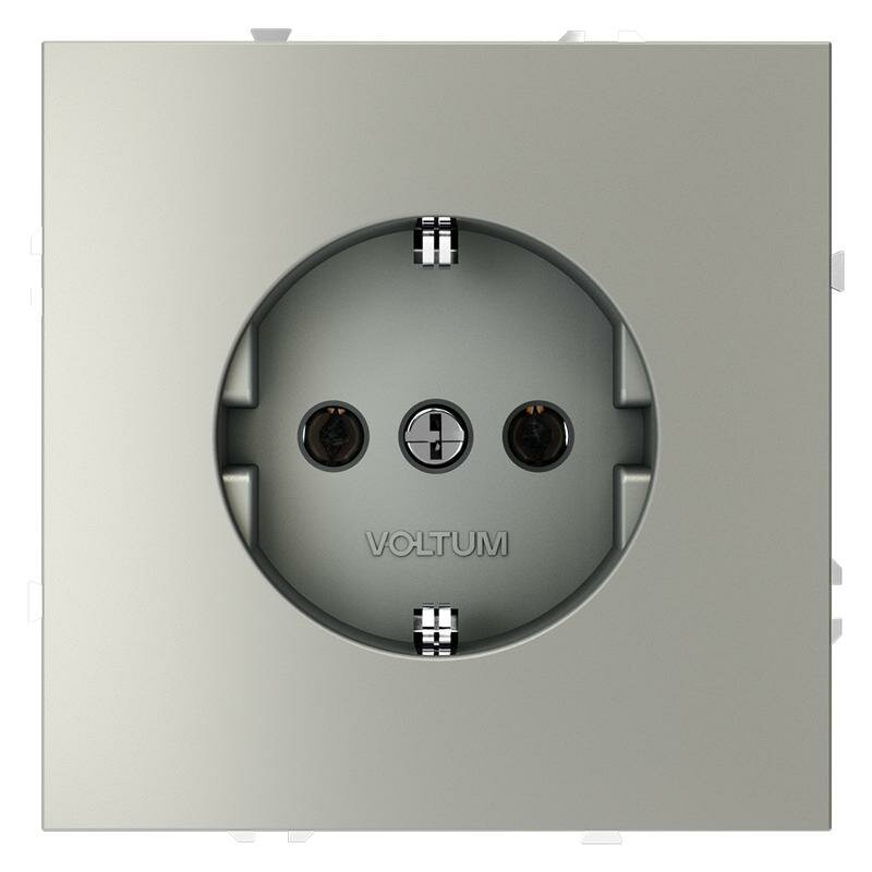 Розетка 1-м СП S70 16А с заземл. механизм сталь Voltum VLS040105