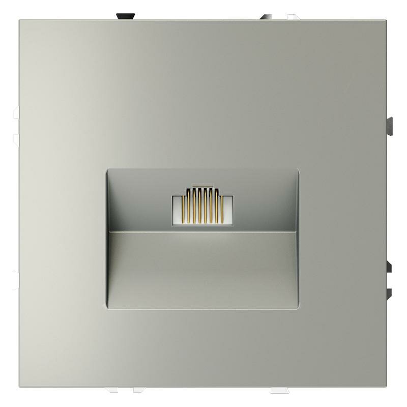Розетка компьютерная 1-м СП S70 RJ45 кат.6 механизм сталь Voltum VLS060105