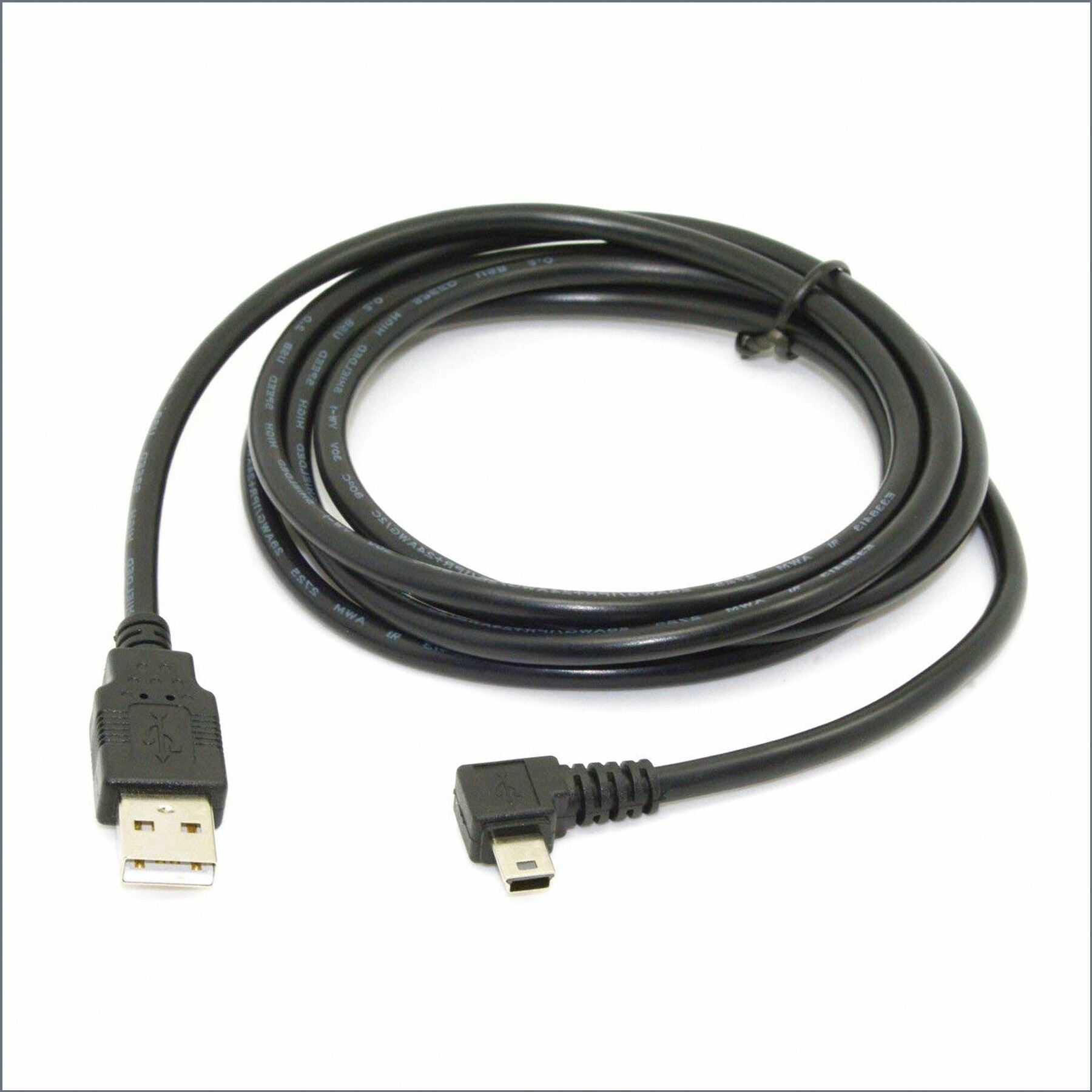 1,8 м Mini USB B Type 5pin Male 90 градусов левый изогнутый на 2.0 кабель для передачи данных черного цвета