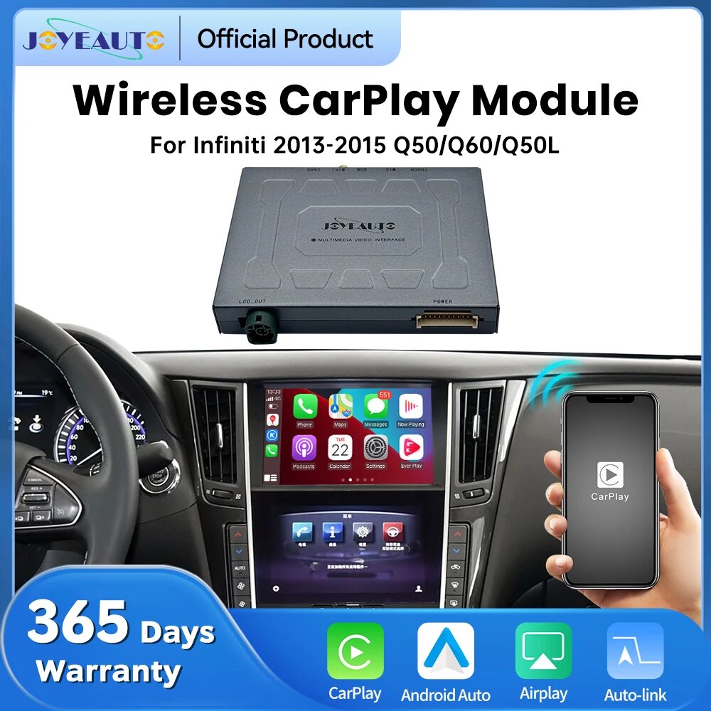 JoyeAuto CarPlay Android Auto Q50, 2013-2015 Infiniti Q60 Q50L Q50