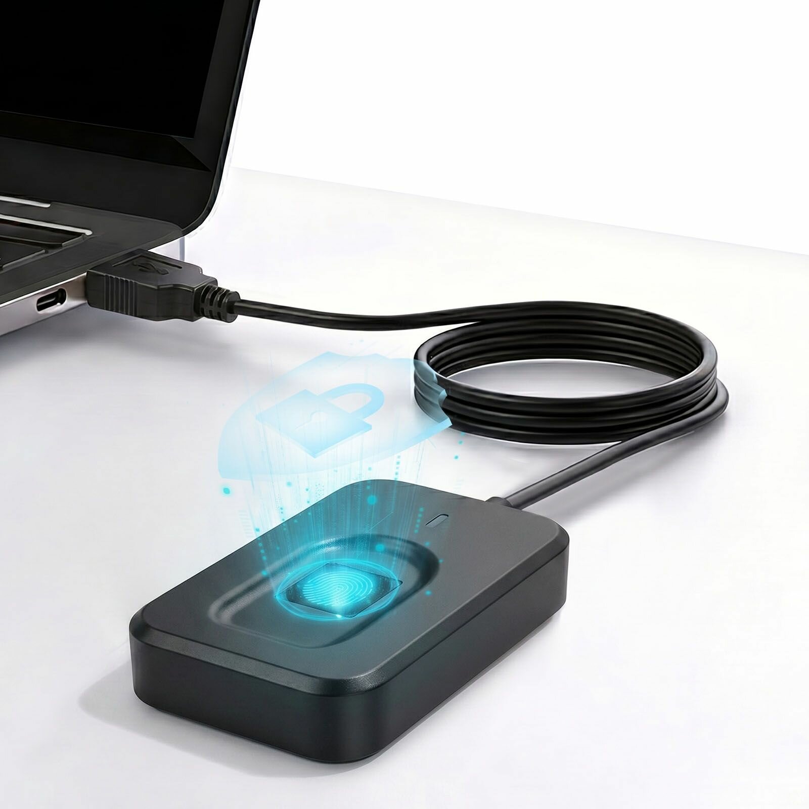 USB-сканер отпечатков пальцев для Windows Hello, чёрный, 60 40 15 мм