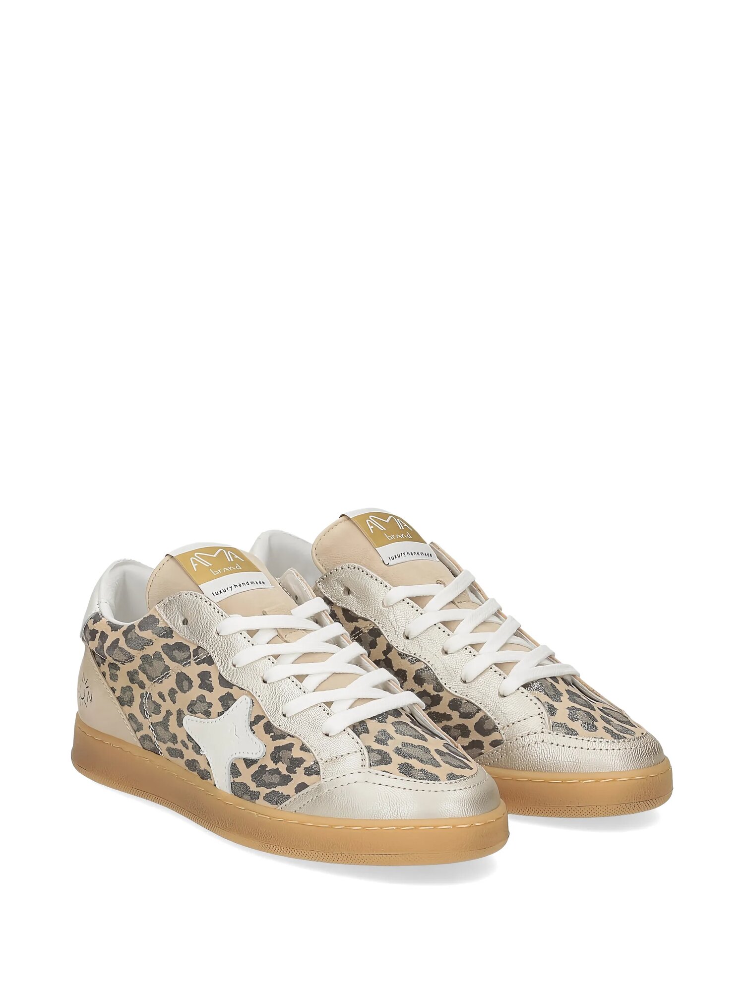 Кроссовки AMA Brand Leopard-print metallic sneakers, размер 37, разноцветный — фото 1