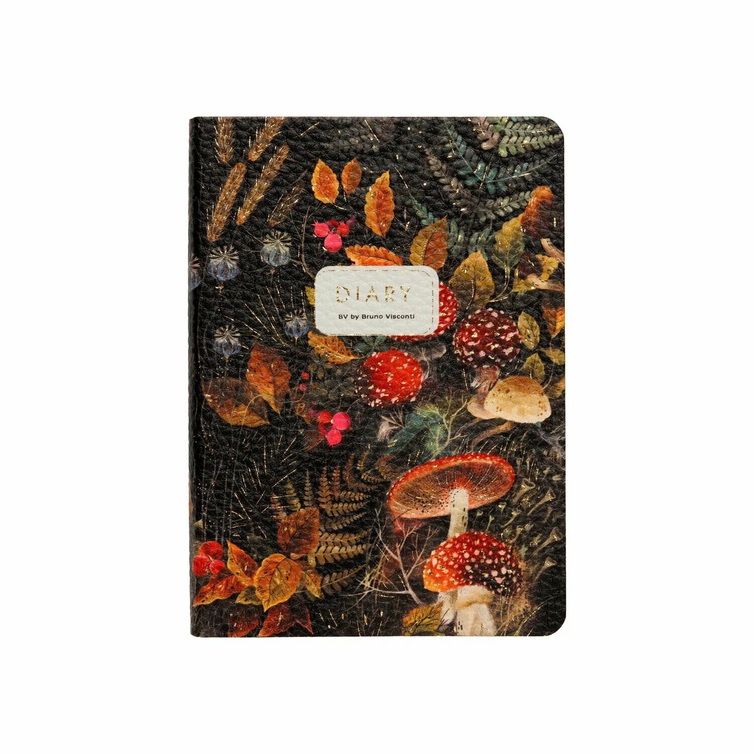 Ежедневник недат. А6+ 128л "FLORA. Лесная сказка" иск. кожа, золотой срез, BrunoVisconti
