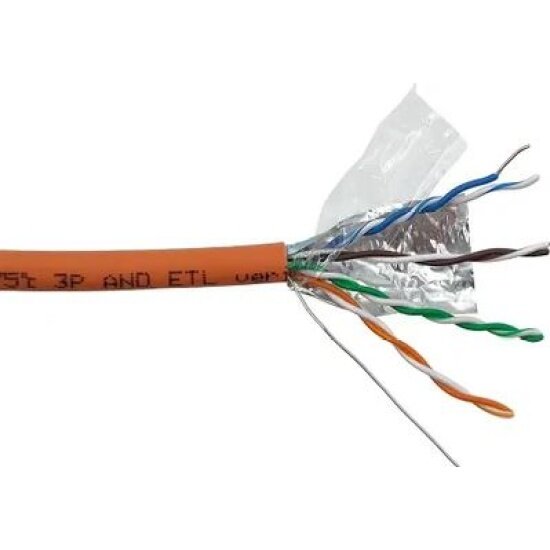 Кабель Lanmaster FTP, 4 пары, Кат. 5e, нг(А)-HFLTx, оранжевый, 305м в кат, LAN-5EFTP-HFLT-OR