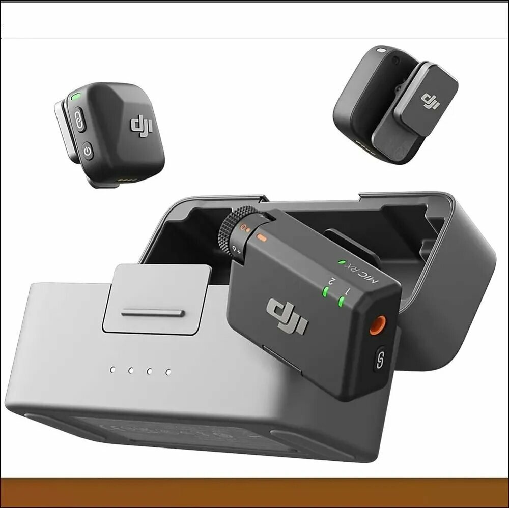 Микрофон DJI Mic Mini (2 передатчика + 1 приемник + зарядный кейс), беспроводной петличный микрофон для iPhone/камеры/Android, сверхлегкий, с четким звуком, черный