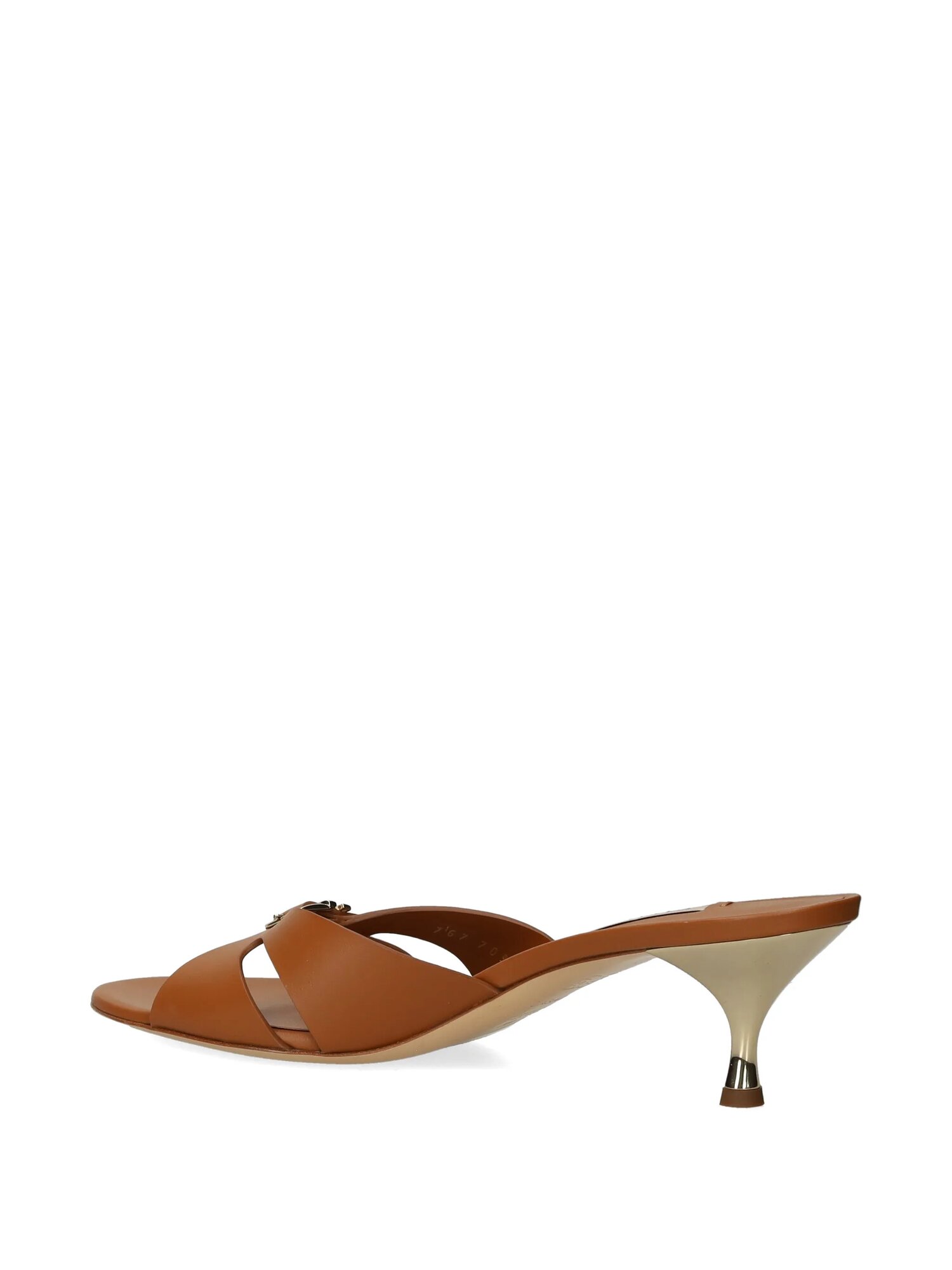 Босоножки Casadei Logo-plaque leather sandals, размер 38, brown — фото 1