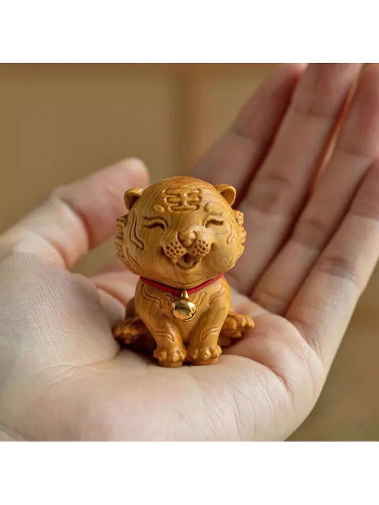 Yunzhongyao Деревянная маленькая статуэтка животного маленького тигра