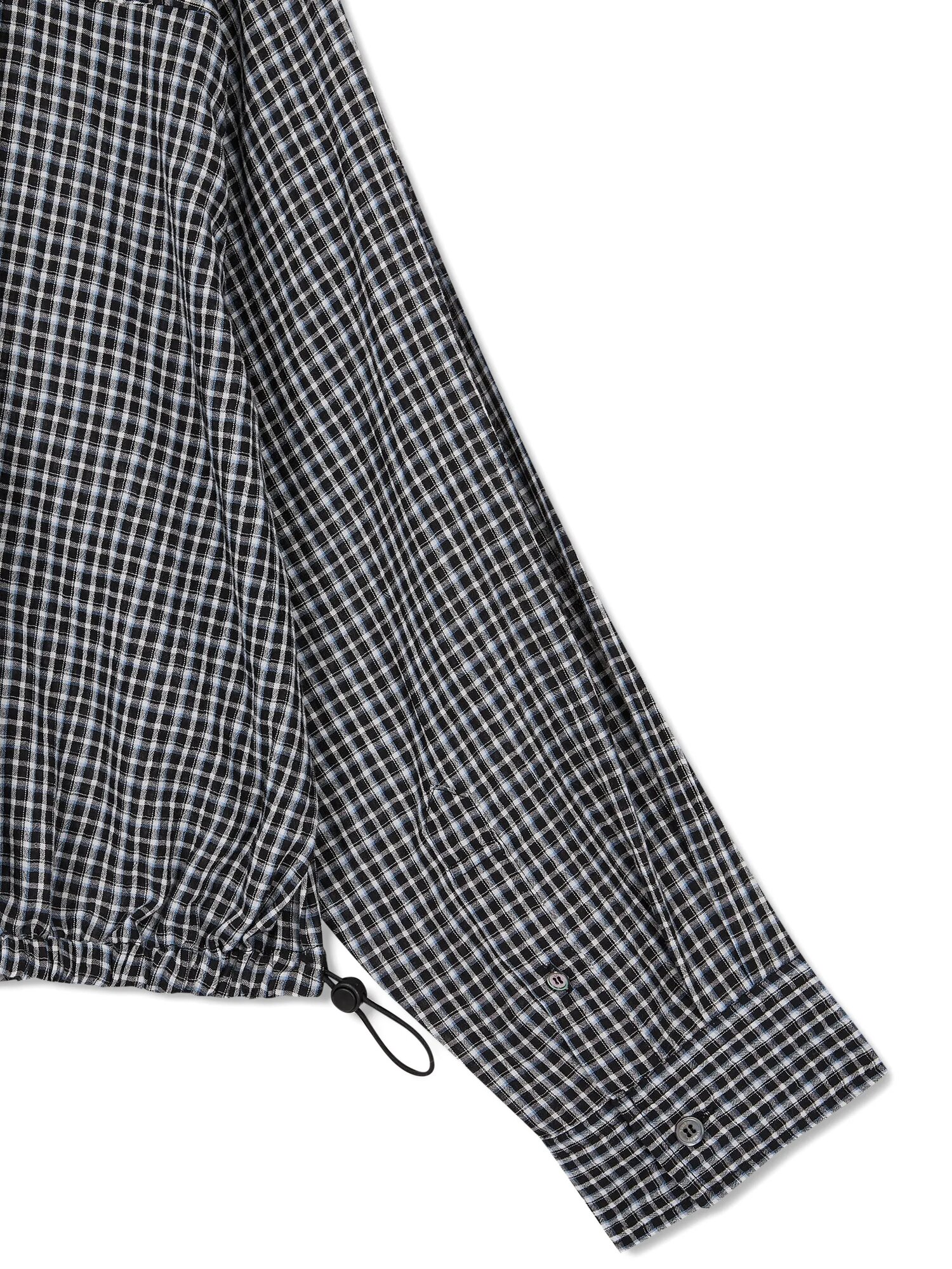 Рубашка STUDIO TOMBOY Check-pattern drawstring shirt, размер OneSize, черный — фото 1