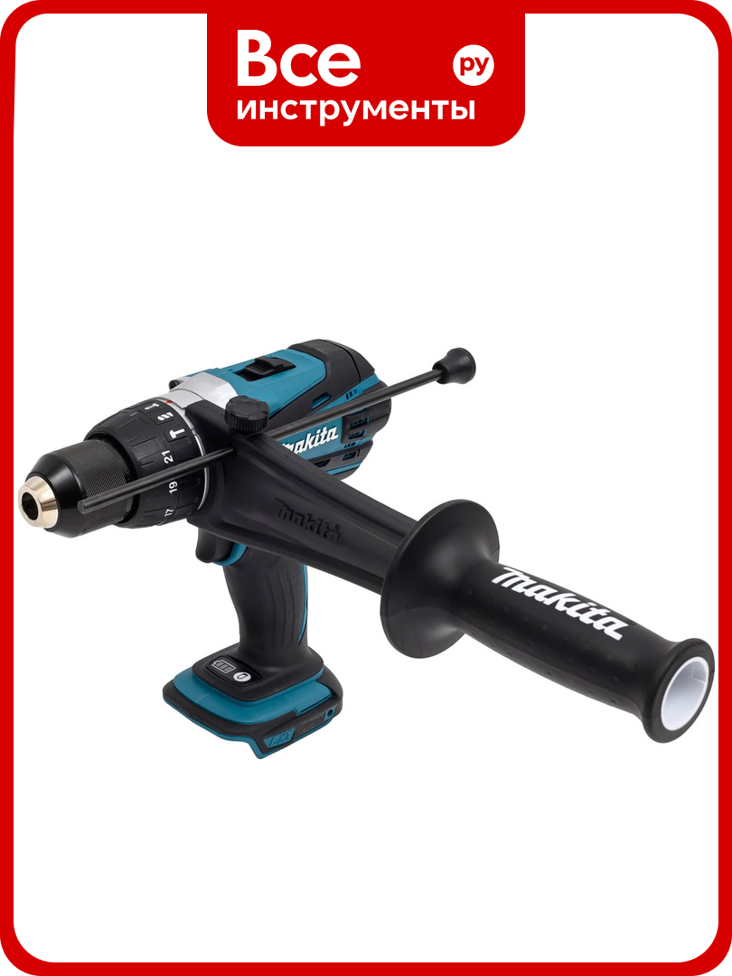 Аккумуляторная дрель-шуруповерт Makita LXT, 2 скорости, режимы сверления и удара, для работы с деревом и металлом