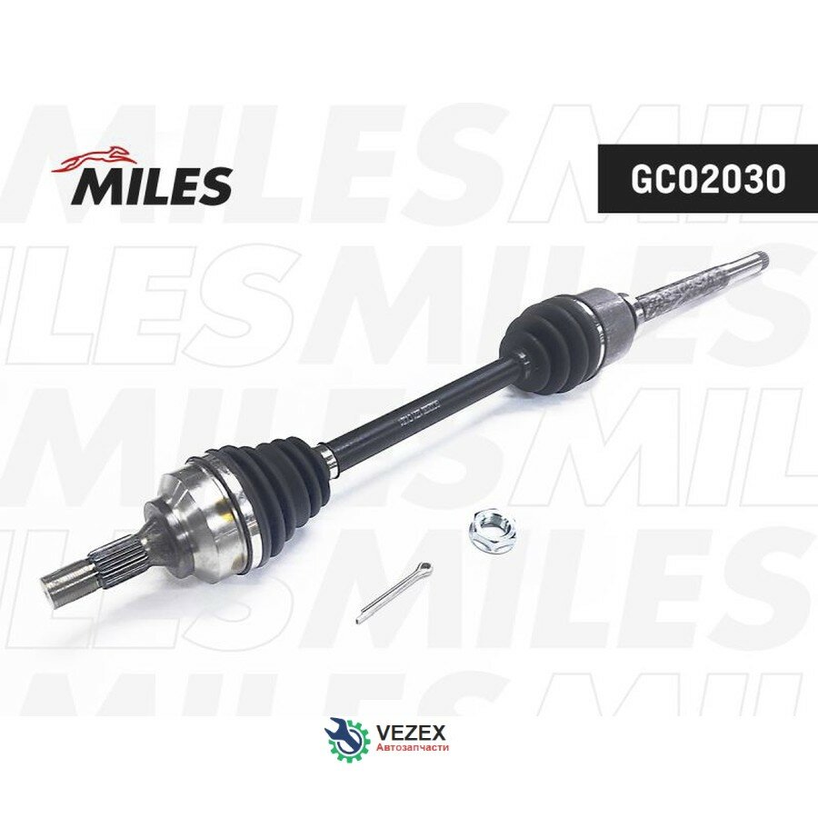 MILES GC02030 Привод в сборе правый CITROEN BERLINGO/C4/PEUGEOT PARTNER/307 1.6HDI-2.0HDI 00- (GSP 245104 / MILES GC02029) (GKN 303571) GC02030