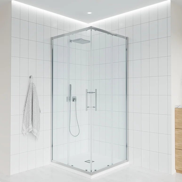 Душевой уголок Veconi Evo 300 CH без поддона, стеклянный, 100x80, прямоугольный, раздвижной, итальянский