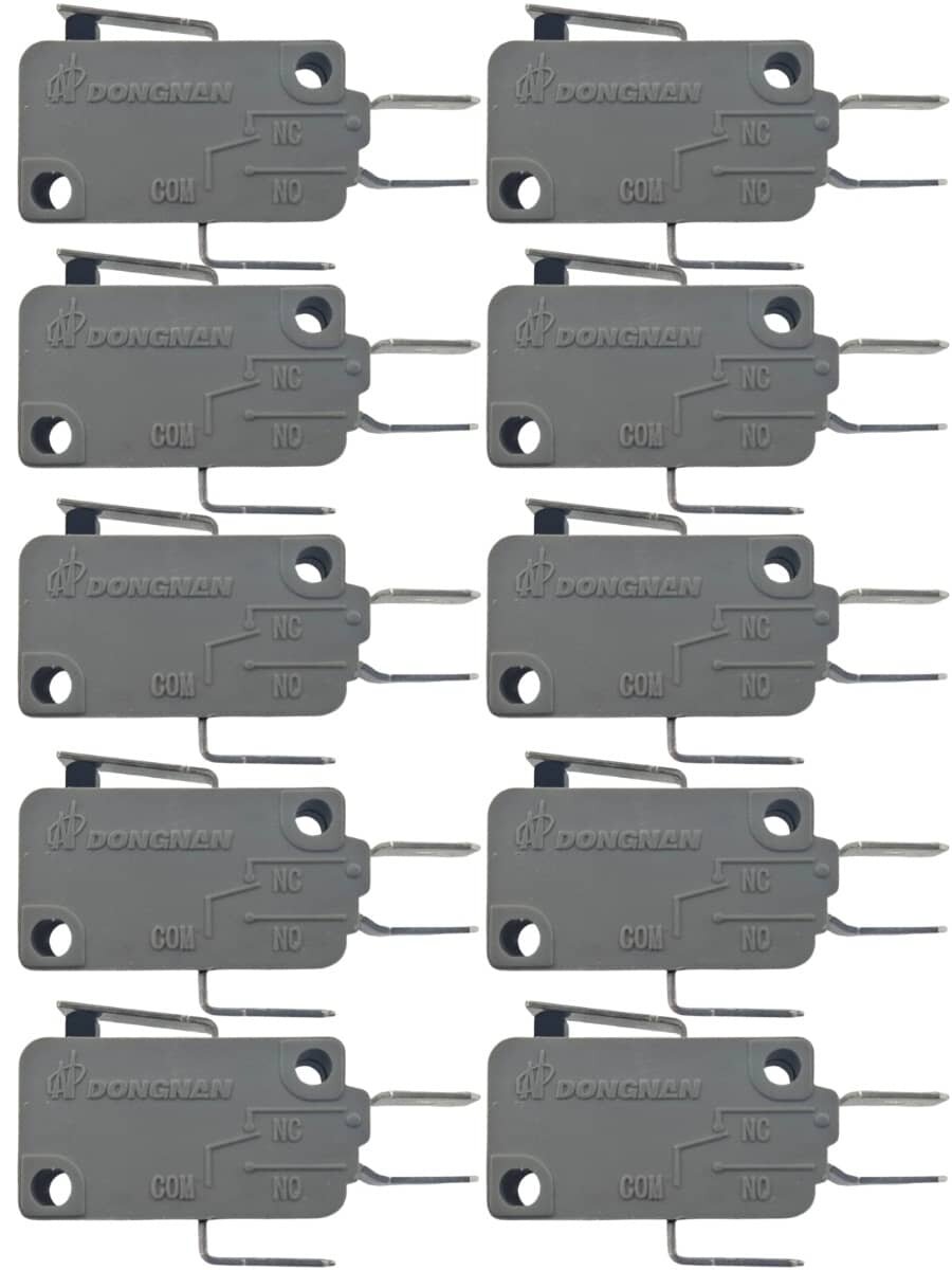 Микропереключатель 10 шт. Dongnan KW3A-16Z1-A200 3-х контактный 16(4)A 250V с рычагом 14мм