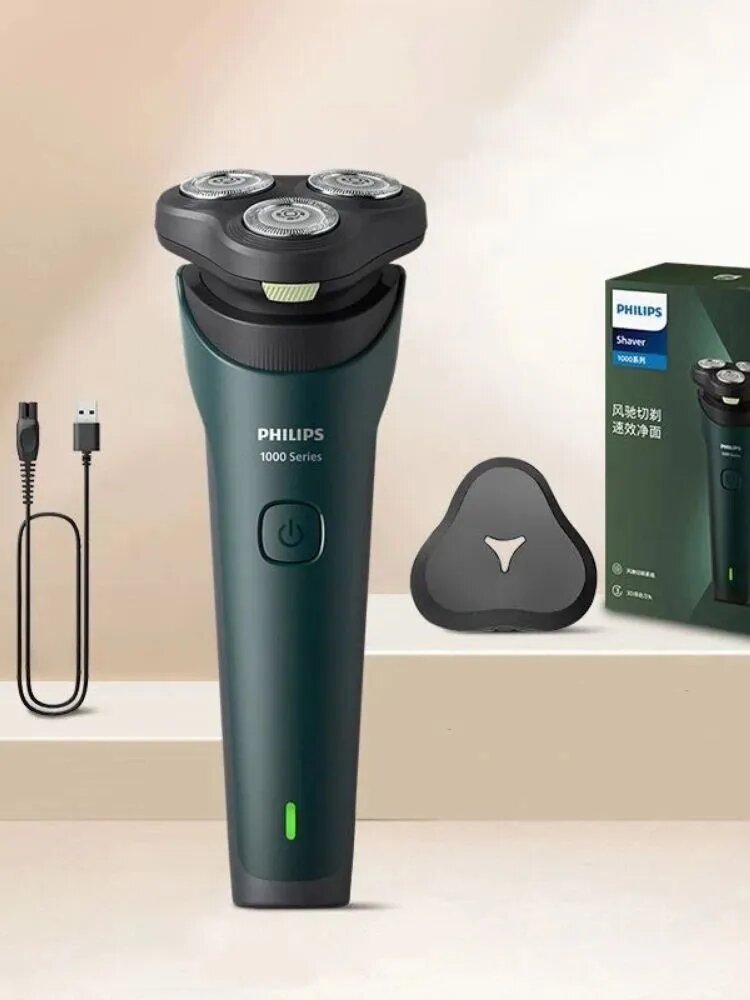 Philips Электробритва Электробритва Philips S1771 для мужчин с тремя лезвиями для мытья всего тела, сухого и влажного двойного бритья, оливковый