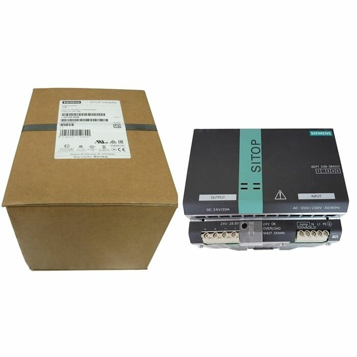 Модуль Siemens SITOP 6EP1336-3BA00 24VDC 20A 480W 1-Phase Modular DIN Rail Power Supply