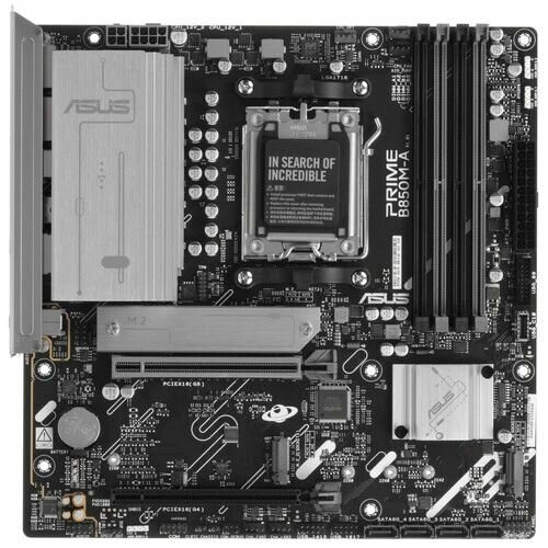 Материнская плата ASUS PRIME B850M-A-CSM - AM5, AMD B850, 4xDDR5-5200 МГц, 1xPCI-Ex16, 3xM.2, Micro-ATX