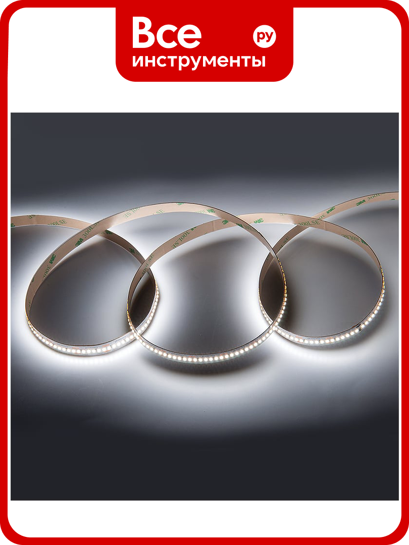 Лента светодиодная General Lighting Systems GLS-2216-300-25-24-IP20-PRM-6, 5 метров, 25Вт/м, 24В, SMD2216, 10мм, 300диодов/м, 16Лм/чип, IP20, 6500К - холодный белый, 502840