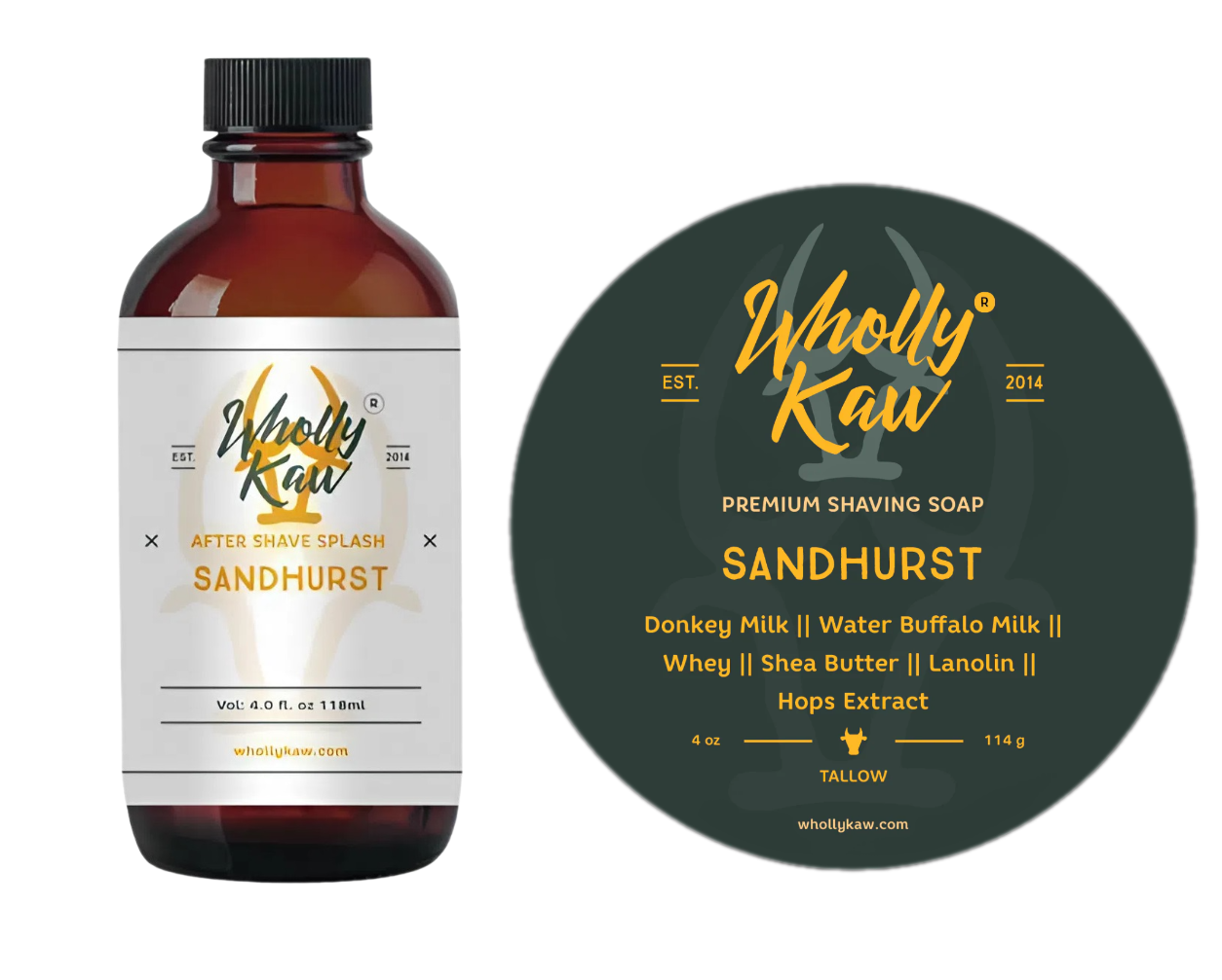 Набор для бритья Wholly Kaw Sandhurst: мыло для бритья и лосьон после бритья