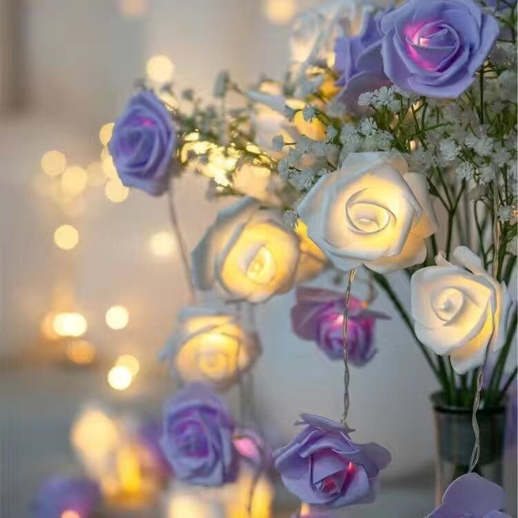 Светодиодная гирлянда в виде роз, 6м, для украшения спальни, свадьбы и дня святого Валентина