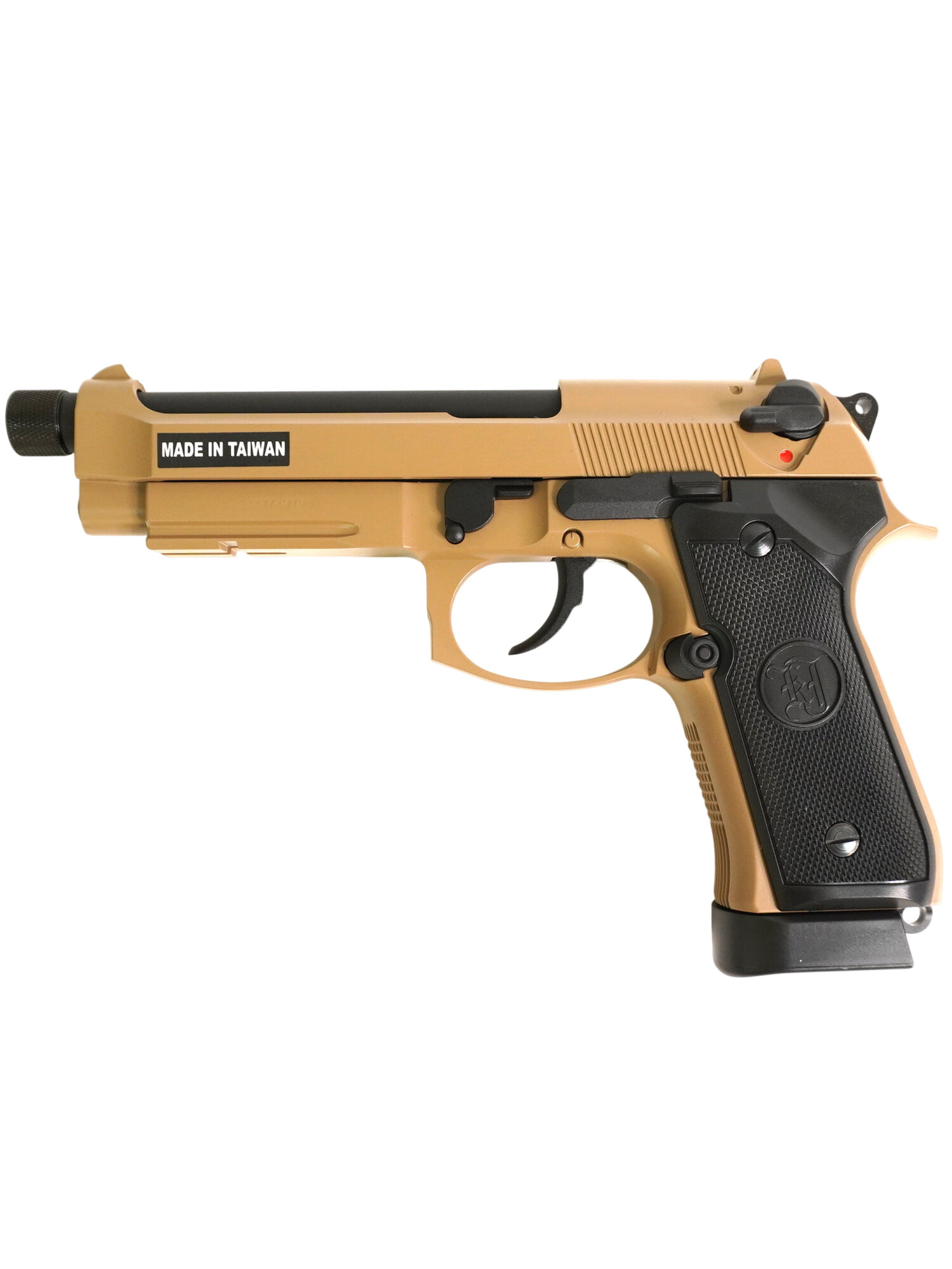 Страйкбольный пистолет KJW Beretta M9A1 TBC CO2 Tan, удлин. ствол