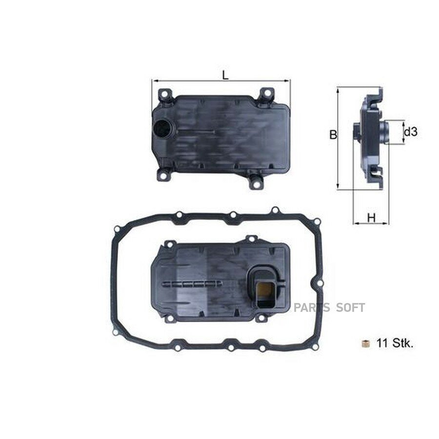 Фильтр АКПП от официального дистрибьютора, MAHLE, артикул HX187KIT