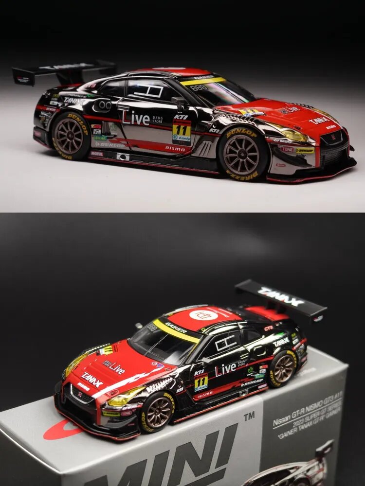 MINI GT 1:64 #861 Nissan GT-R NISMO GT3 #11 GAINER TANAX GT-R GAINER 2023 SUPER GT SERIES Коллекционная машинка