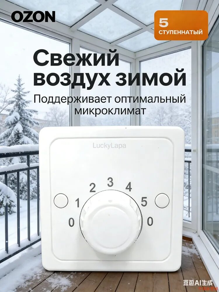 Регулятор оборотов вентилятора 5-ступенчатый, для 100-150 Вт, 220 В, легкая установка, надежный/выключатель