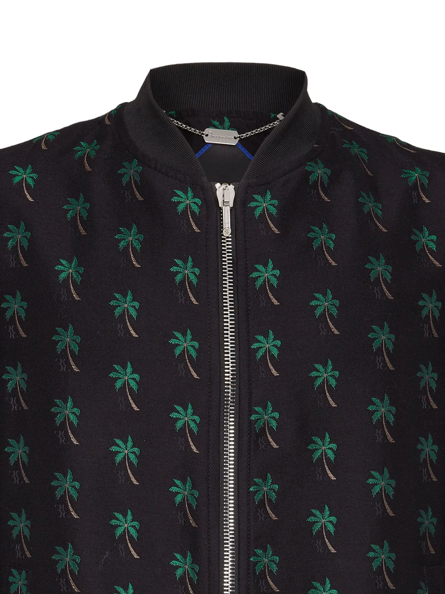 Куртка Billionaire Palm-embroidered bomber jacket, размер 46, black/black — фото 1