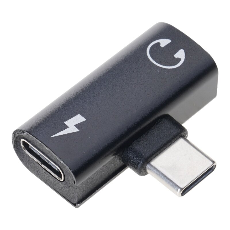 Разъем USB C для подключения аудиоразъема AUX и адаптер для быстрой зарядки USB C-черный