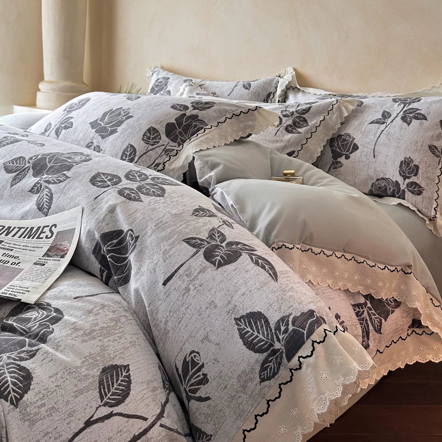 Комплект постельного белья Herlani Home Textiles 2025: новый утолщенный комплект из 100% хлопка с начесом, четыре