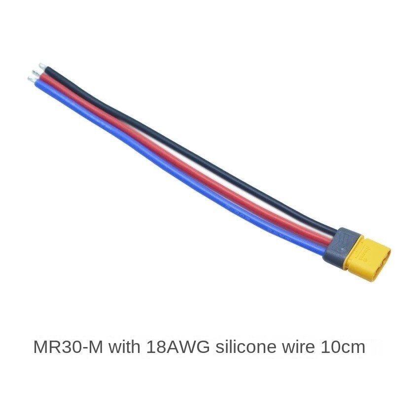 Удлинительный кабель разъёма MR30-M male, силиконовый провод 18AWG, 10 см для RC самолёта аксессуар