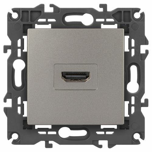 Розетка 1-м СП Elegance 14-3114-16 HDMI титан Эра Б0065778