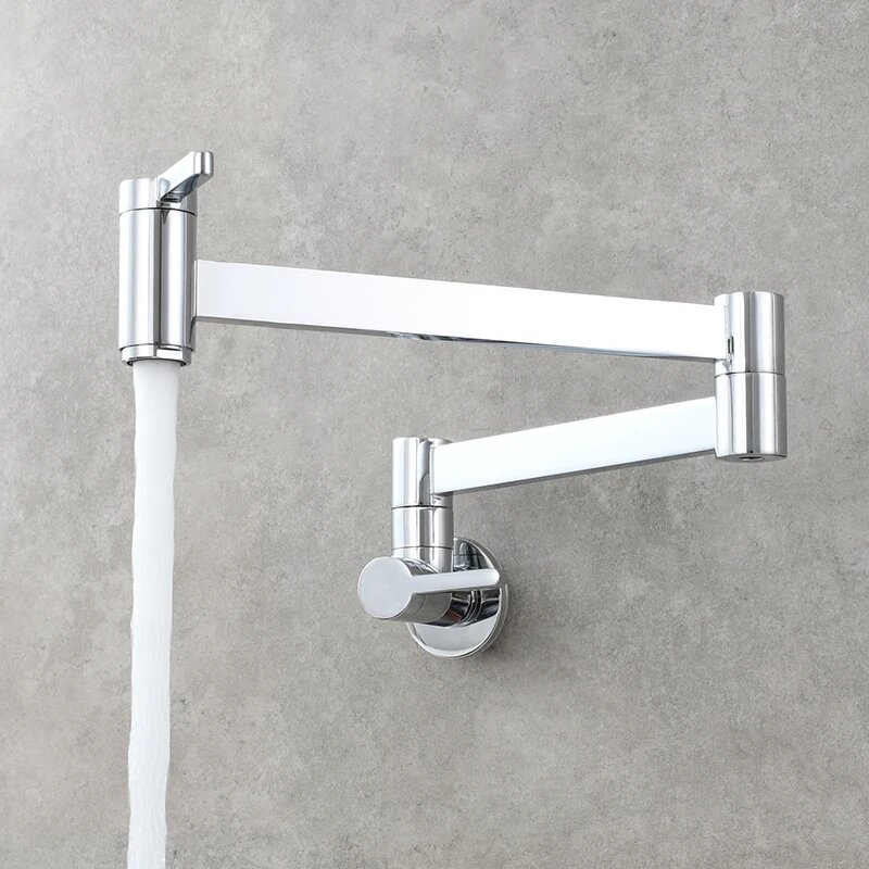 Кухонный кран Ciencia Brass Kitchen Faucet Pot Filler с 360-градусным вращением, складывающимся удлиненным дизайн, с двойными шарнирными подвижными ручками, только холодная вода